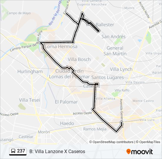 Ruta 237: horarios, paradas y mapas - B: Villa Lanzone X Caseros ...