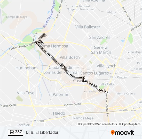 Ruta 237: horarios, paradas y mapas - D: B. El Libertador (Actualizado)