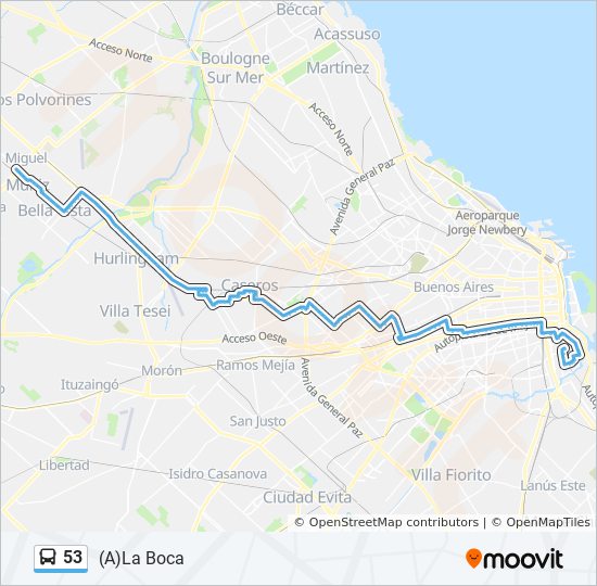 53 Route: Schedules, Stops & Maps - (A)La Boca (Updated)