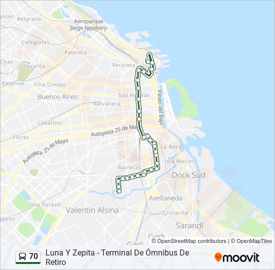 Ruta 70: horarios, paradas y mapas - Luna Y Zepita - Terminal De ...