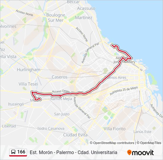 166 Route: Schedules, Stops & Maps - C: Est. Morón x Aeroparque (Updated)