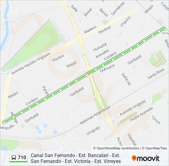 Ruta 710: horarios, paradas y mapas - Calle 30 - Virreyes (Actualizado)