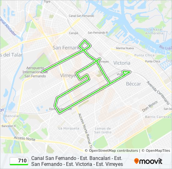 Ruta 710: horarios, paradas y mapas - Aeropuerto - Est. Virreyes (Por ...