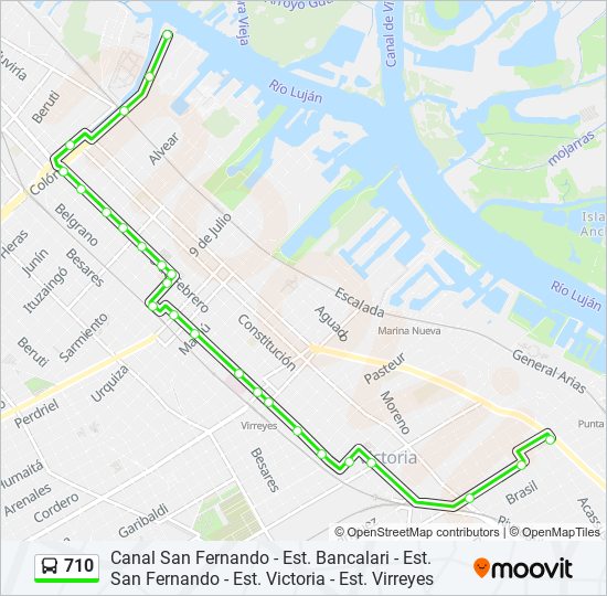 Ruta 710: horarios, paradas y mapas - San Fernando - Victoria (Actualizado)
