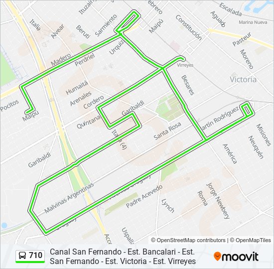 Ruta 710: horarios, paradas y mapas - Fate - Est. Victoria (Actualizado)