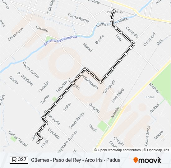Ruta 327: horarios, paradas y mapas - R5: Est. Paso Del Rey (Actualizado)