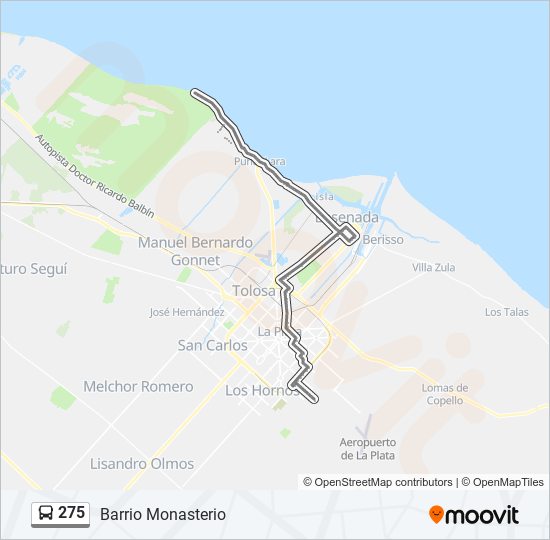 Ruta 275: horarios, paradas y mapas - Barrio Monasterio (Actualizado)