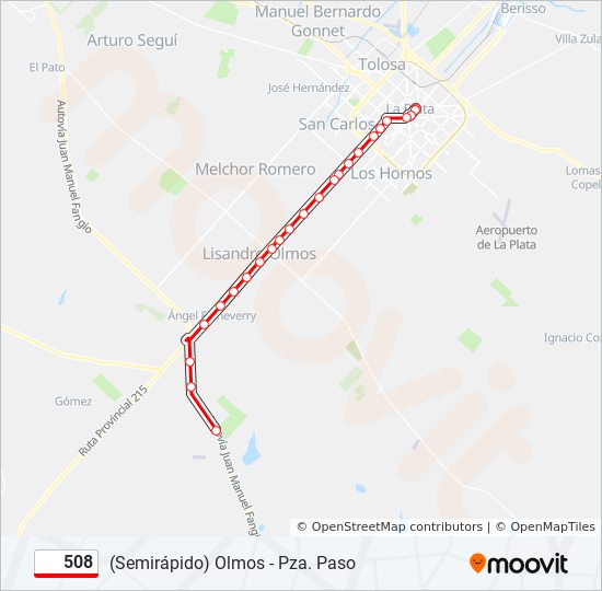 Ruta 508: horarios, paradas y mapas - Ruta 2 (Actualizado)