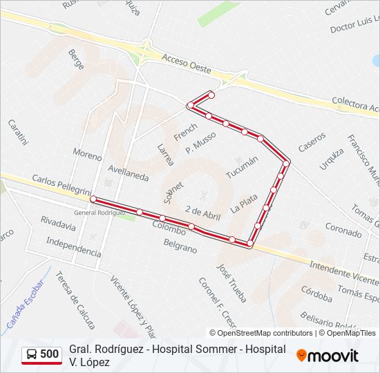 Ruta 500: horarios, paradas y mapas - R14b: Gral. Rodríguez (Actualizado)