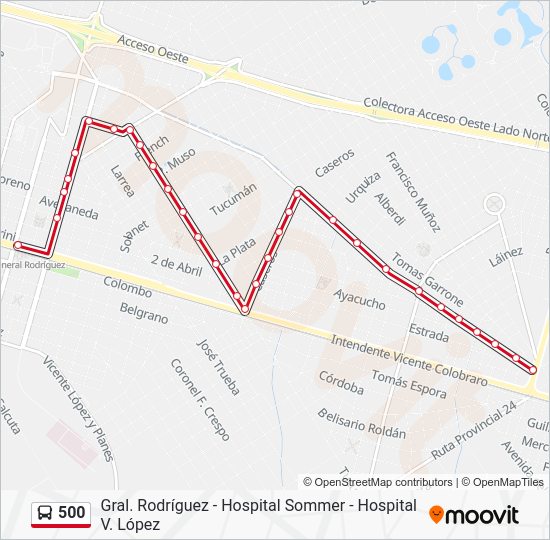 Ruta 500: horarios, paradas y mapas - R18: Gral. Rodríguez (Actualizado)