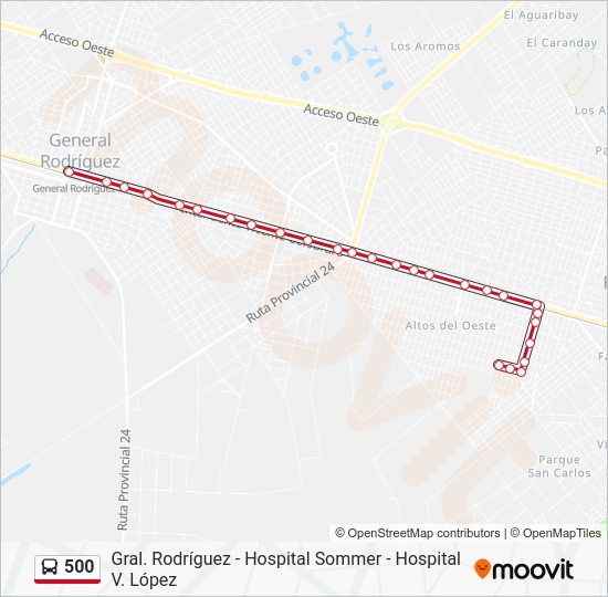 500 Route: Schedules, Stops & Maps - R12a: Gral. Rodríguez X Ruta 7 ...