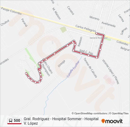Ruta 500: horarios, paradas y mapas - R16b: Gral. Rodríguez X 94 ...
