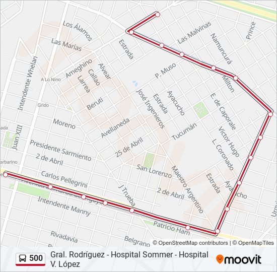 Ruta 500: horarios, paradas y mapas - R14b: Los Nogales (Actualizado)