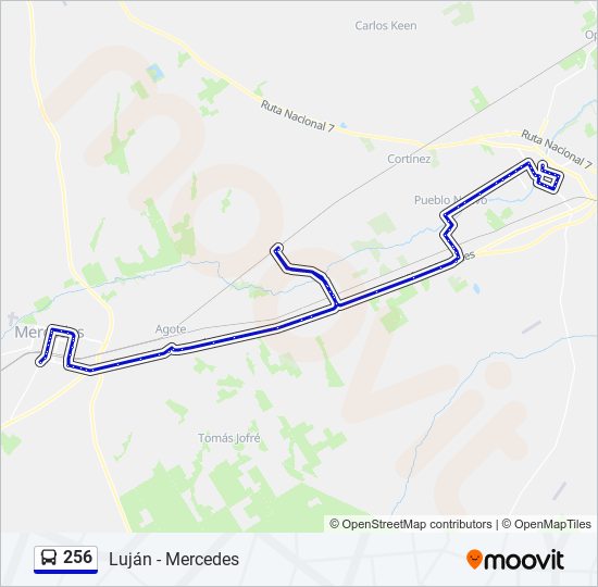 Ruta 256: horarios, paradas y mapas - Luján - Mercedes (Actualizado)