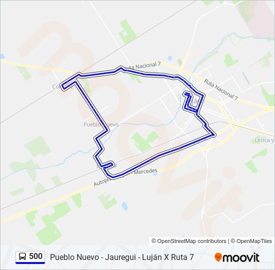 Ruta 500: horarios, paradas y mapas - Pueblo Nuevo - Jauregui - Luján X ...