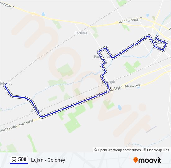 Ruta 500: horarios, paradas y mapas - Lujan - Goldney (Actualizado)