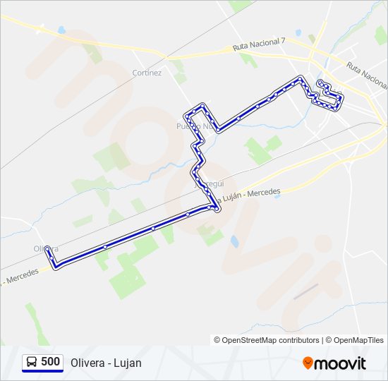Ruta 500: horarios, paradas y mapas - Olivera - Lujan (Actualizado)