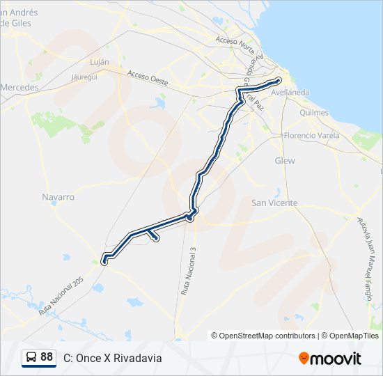 Ruta 88: horarios, paradas y mapas - C: Once X Rivadavia (Actualizado)