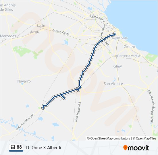 Ruta 88: horarios, paradas y mapas - D: Once X Alberdi (Actualizado)