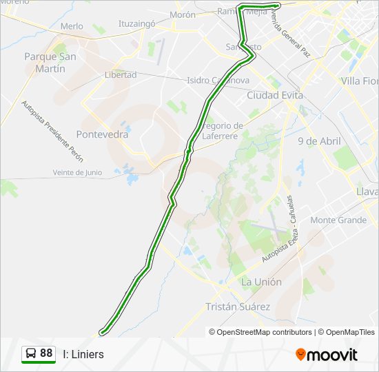Ruta 88: horarios, paradas y mapas - N: Once x Rivadavia (Actualizado)