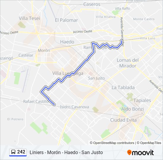 242 Route: Schedules, Stops & Maps - Liniers X Ing. Brian (Updated)