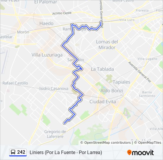 242 Route: Schedules, Stops & Maps - Liniers (Por La Fuente - Por ...