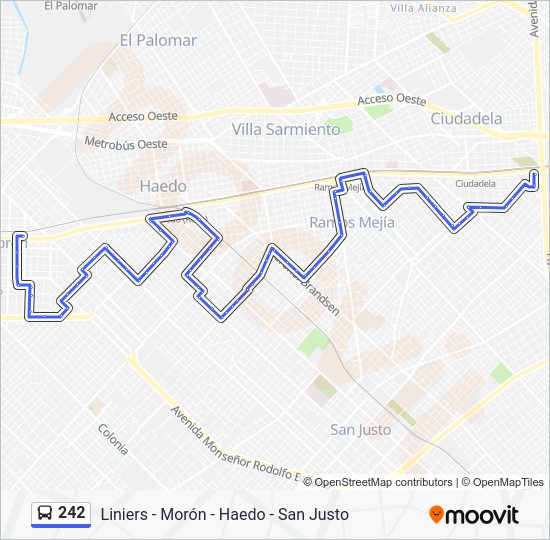 242 Route: Schedules, Stops & Maps - A: Morón X Larrea (Updated)