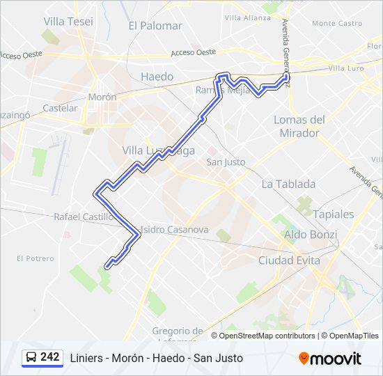 242 Route: Schedules, Stops & Maps - J: Barrio Central X Ing. Brian ...