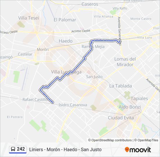 242 Route: Schedules, Stops & Maps - J: Barrio Mitre X Ing. Brian (Updated)