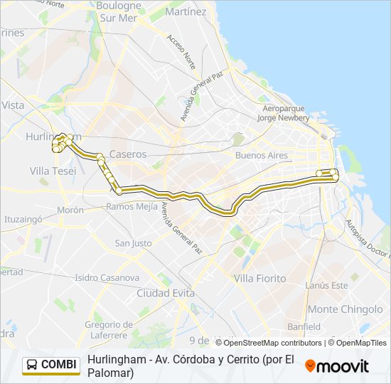 Ruta combi: horarios, paradas y mapas - Uca/Uade (Actualizado)