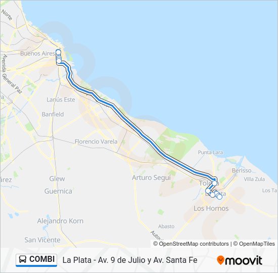 Ruta COMBI: horarios, paradas y mapas - Av. 9 De Julio Y Av. Santa Fé ...