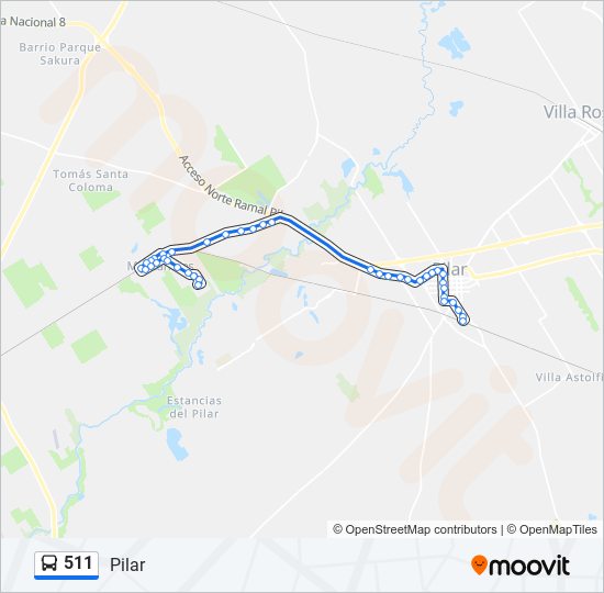 Ruta 511: horarios, paradas y mapas - Pilar (Actualizado)