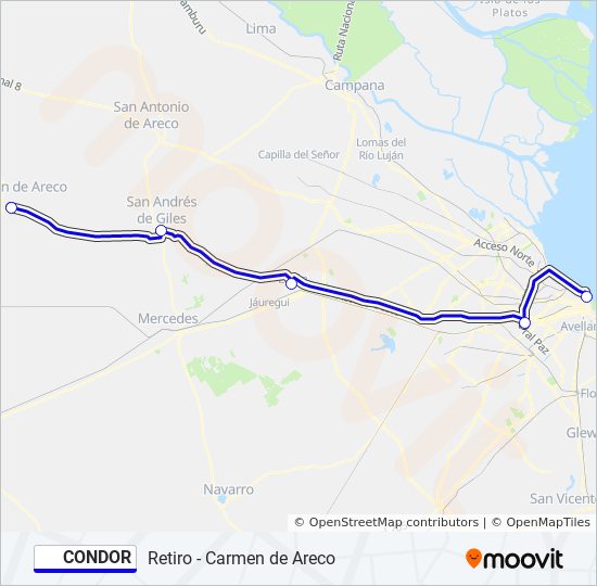 Ruta condor: horarios, paradas y mapas - Retiro (Actualizado)