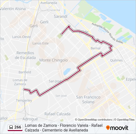 Ruta 266: horarios, paradas y mapas - 1: Cementerio de Avellaneda ...