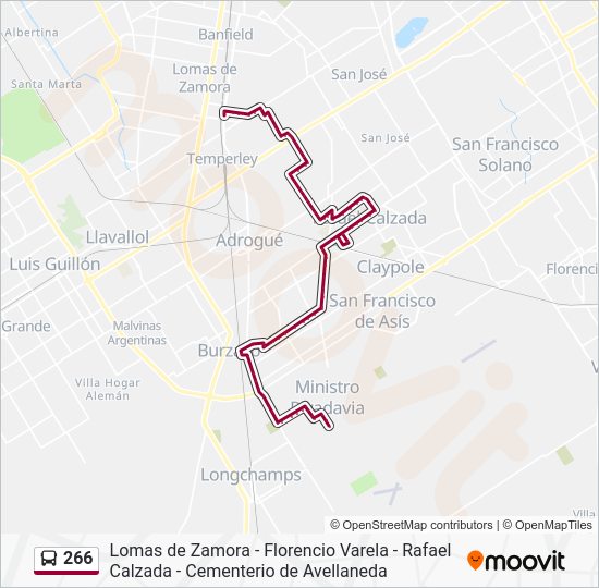 Ruta 266: horarios, paradas y mapas - 4: Ministro Rivadavia (Actualizado)