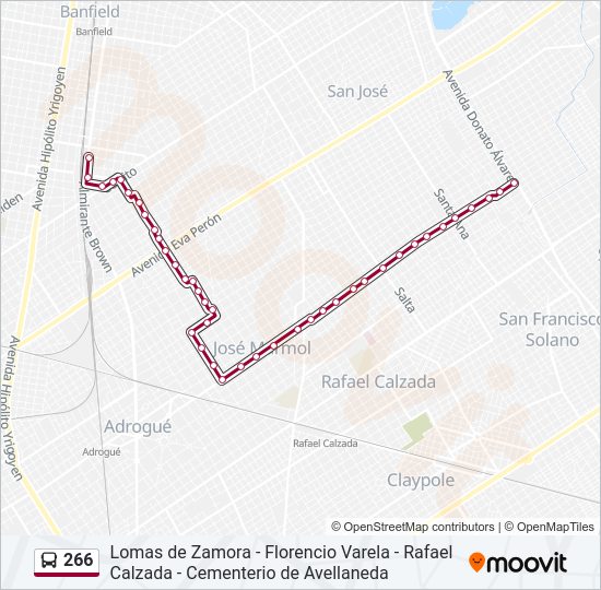 Ruta 266: horarios, paradas y mapas - 6: Est. Banfield (Actualizado)