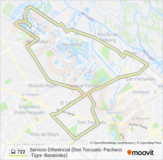 722 Route: Schedules, Stops & Maps - Don Torcuato (Updated)