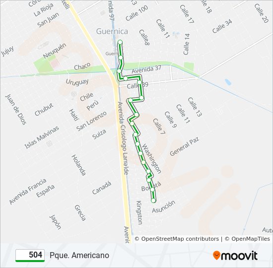 Ruta 504: horarios, paradas y mapas - Pque. Americano (Actualizado)