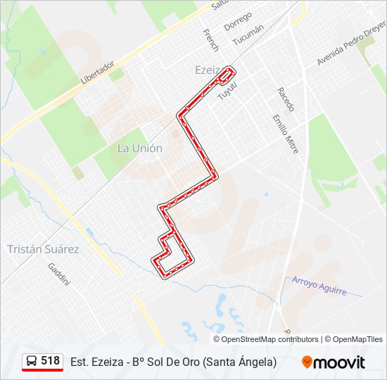 518 Route: Schedules, Stops & Maps - Est. Ezeiza - Bº Sol De Oro (Santa ...