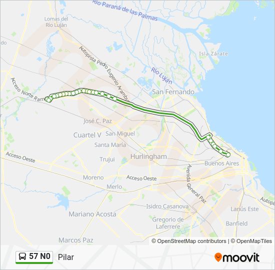 Ruta 57 N0: horarios, paradas y mapas - Pilar (Actualizado)