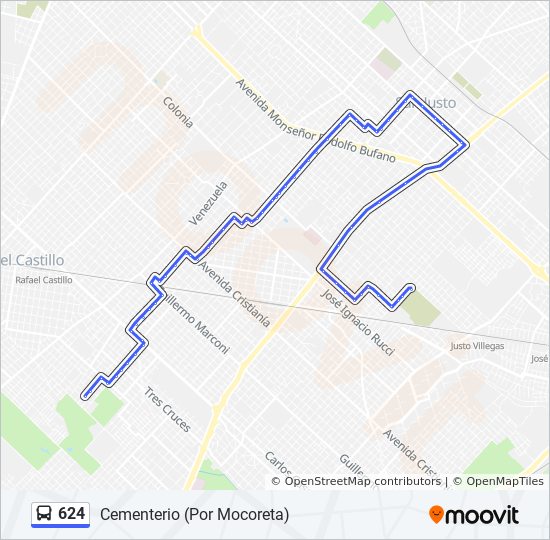 Ruta 624: horarios, paradas y mapas - Cementerio (Por Mocoreta ...