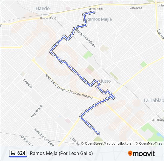 624 Route: Schedules, Stops & Maps - Ramos Mejía (Por Leon Gallo) (Updated)