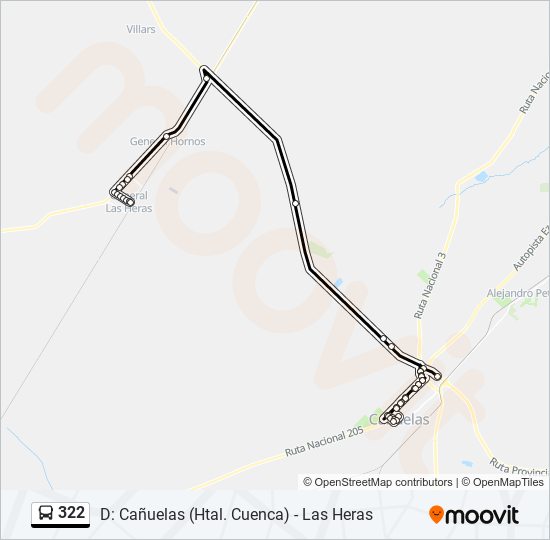 Ruta 322: horarios, paradas y mapas - Cañuelas (Htal. Cuenca) - Las ...