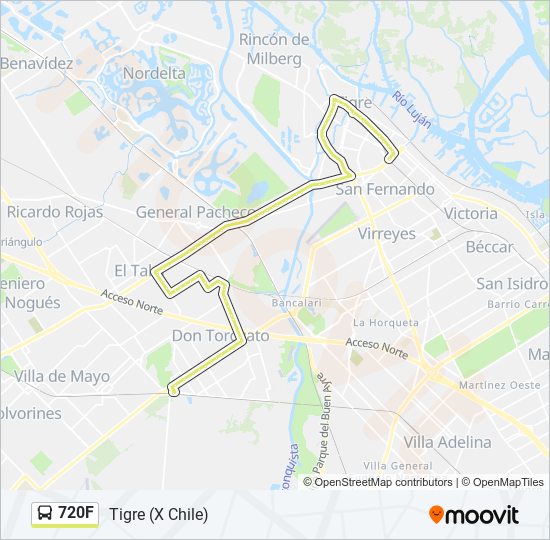 Ruta 720f: horarios, paradas y mapas - Tigre (X Chile) (Actualizado)