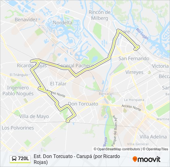 Ruta 720l: horarios, paradas y mapas - Est. Don Torcuato (Por Ricardo ...