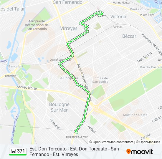 Ruta 371: horarios, paradas y mapas - Est. Virreyes - Est. Boulogne ...