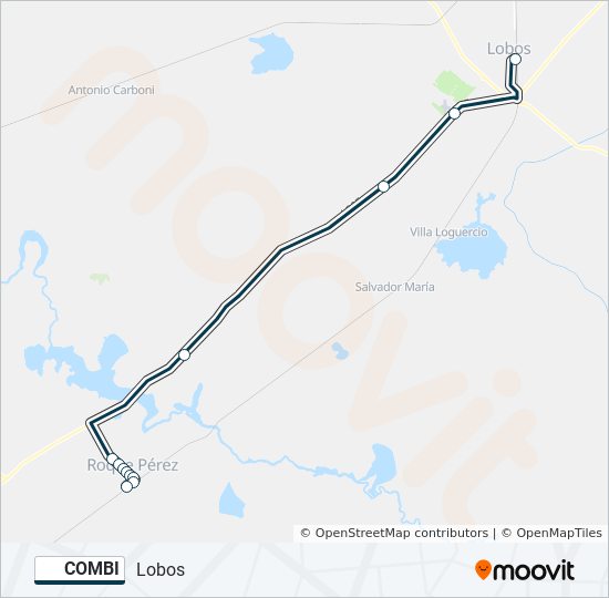 Ruta combi: horarios, paradas y mapas - Lobos (Actualizado)