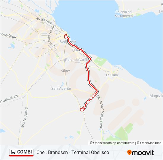 Ruta combi: horarios, paradas y mapas - Terminal Obelisco (Actualizado)