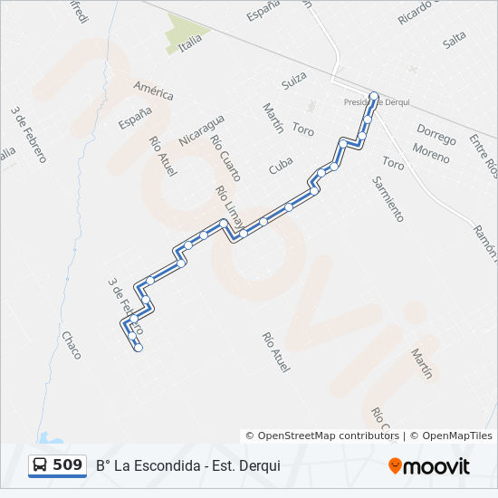 Ruta 509: horarios, paradas y mapas - Est. Derqui (Actualizado)