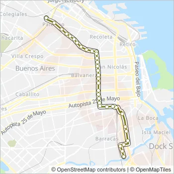 Ruta 12: horarios, paradas y mapas - A Barracas (Actualizado)